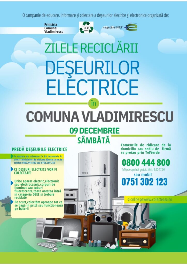 Colectare deșeuri electrice și electronice – Comuna Vladimirescu Arad